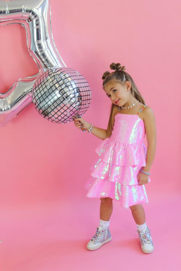 RESTOCKED!! Girls Pink Sequin Party Dress, Girls Birthday Dress, Girls ...