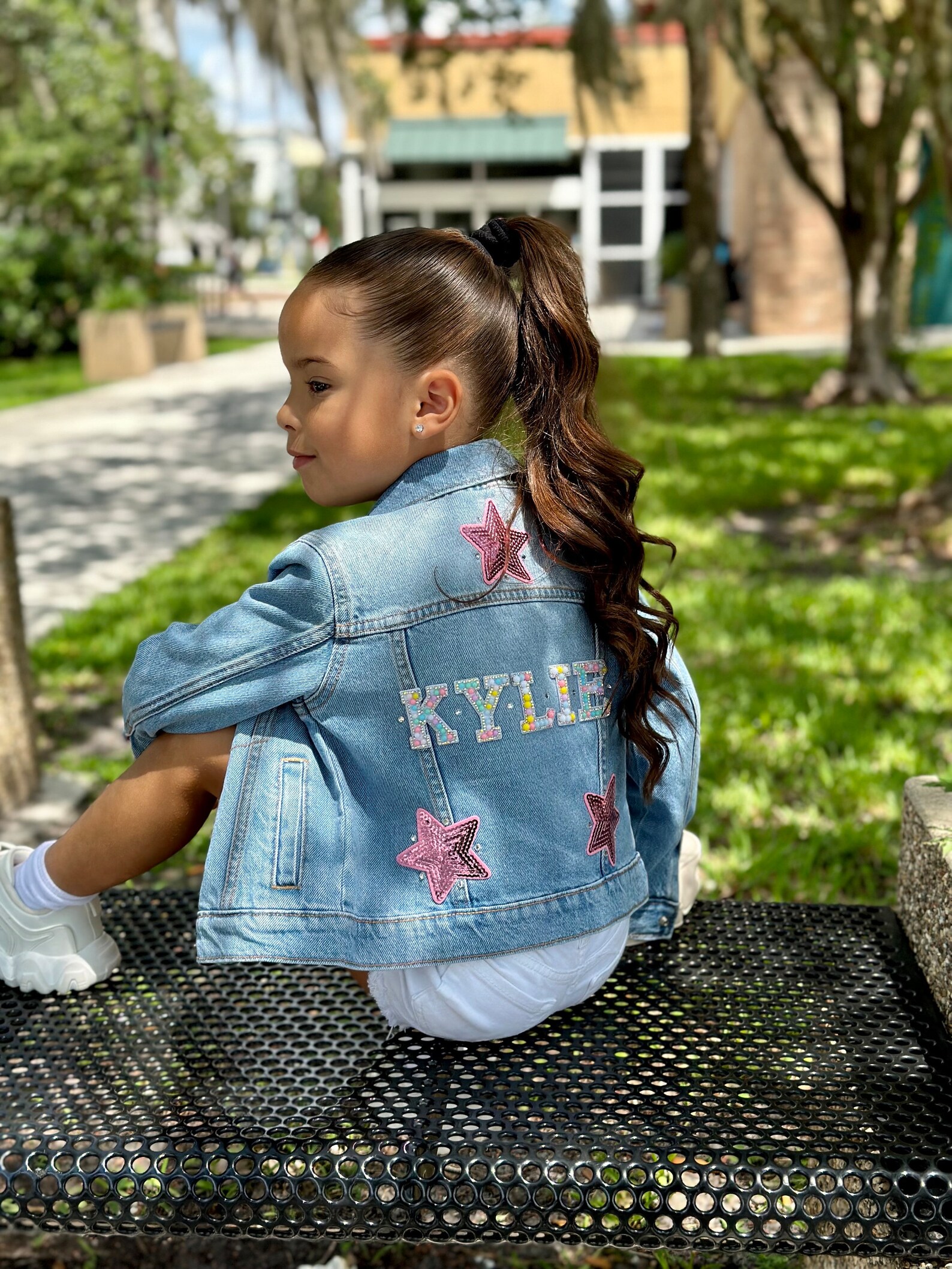 Personalized Girls Denim Jacket, Crystal Jacket, Name Jacket, Custom ...