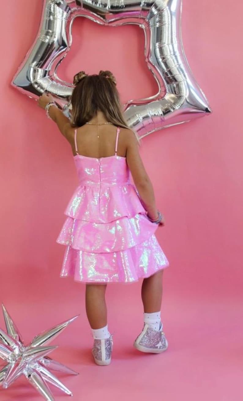 Girls Pink Sequin Party Dress, Girls Birthday Dress, Girls Sequin Dress ...