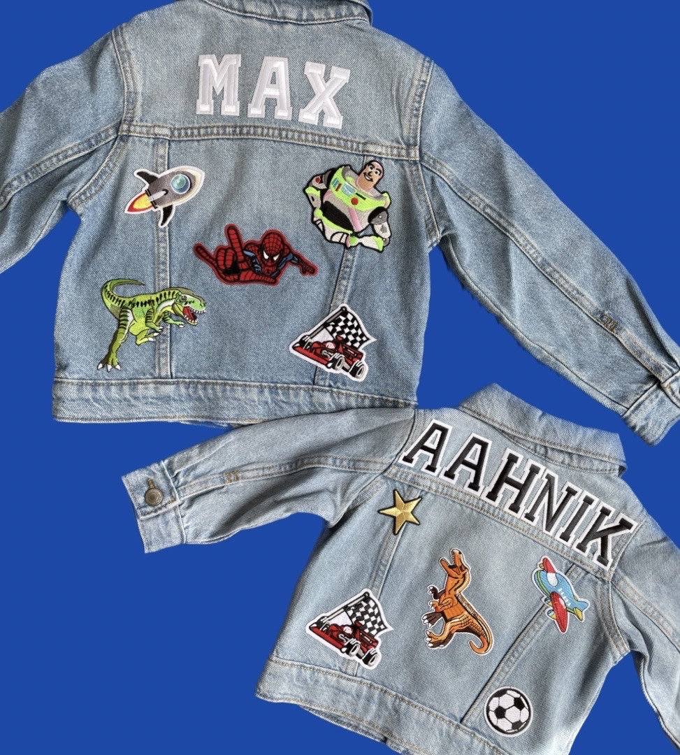 Boys Personalized Denim Patch Jacket, Boys Jacket, Boys Birthday Gift ...