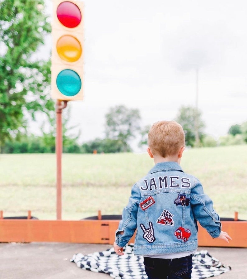 Boys Personalized Denim Patch Jacket, Boys Jacket, Boys Birthday Gift ...