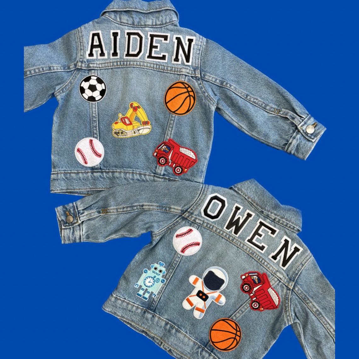 Boys Personalized Denim Patch Jacket, Boys Jacket, Boys Birthday Gift ...