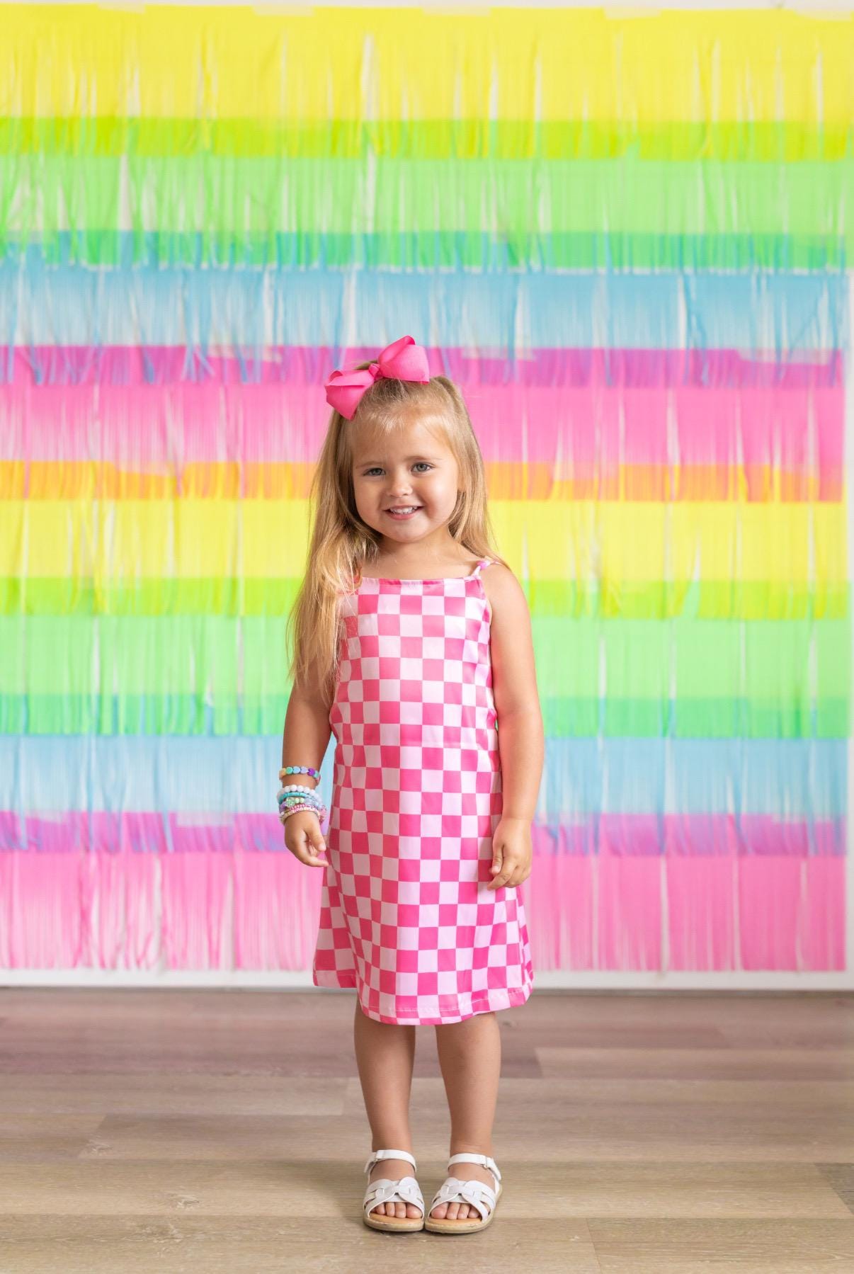 Girls Pink Dress, Girls Summer Dress, Girls Dress, Girls Checkered ...