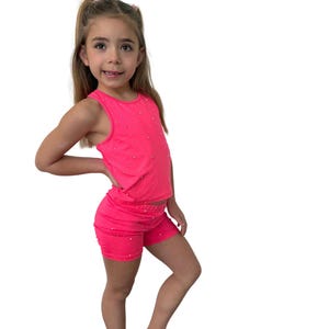 Girls Athletic Set, Girls Summer Set, Girls Pink Set, Girls Gem Set - Etsy