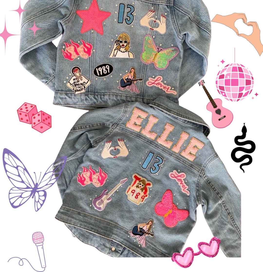 Kids Personalized Era Jean Jacket, Girls Tour Denim Jacket, Girl Denim Patch Jacket, Concert ...