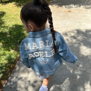 Personalized Girls Denim Jacket Crystal Jacket Name Jacket - Etsy