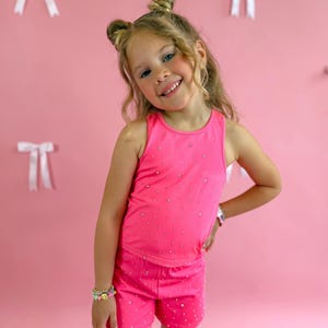 Girls Athletic Set, Girls Summer Set, Girls Pink Set, Girls Gem Set - Etsy