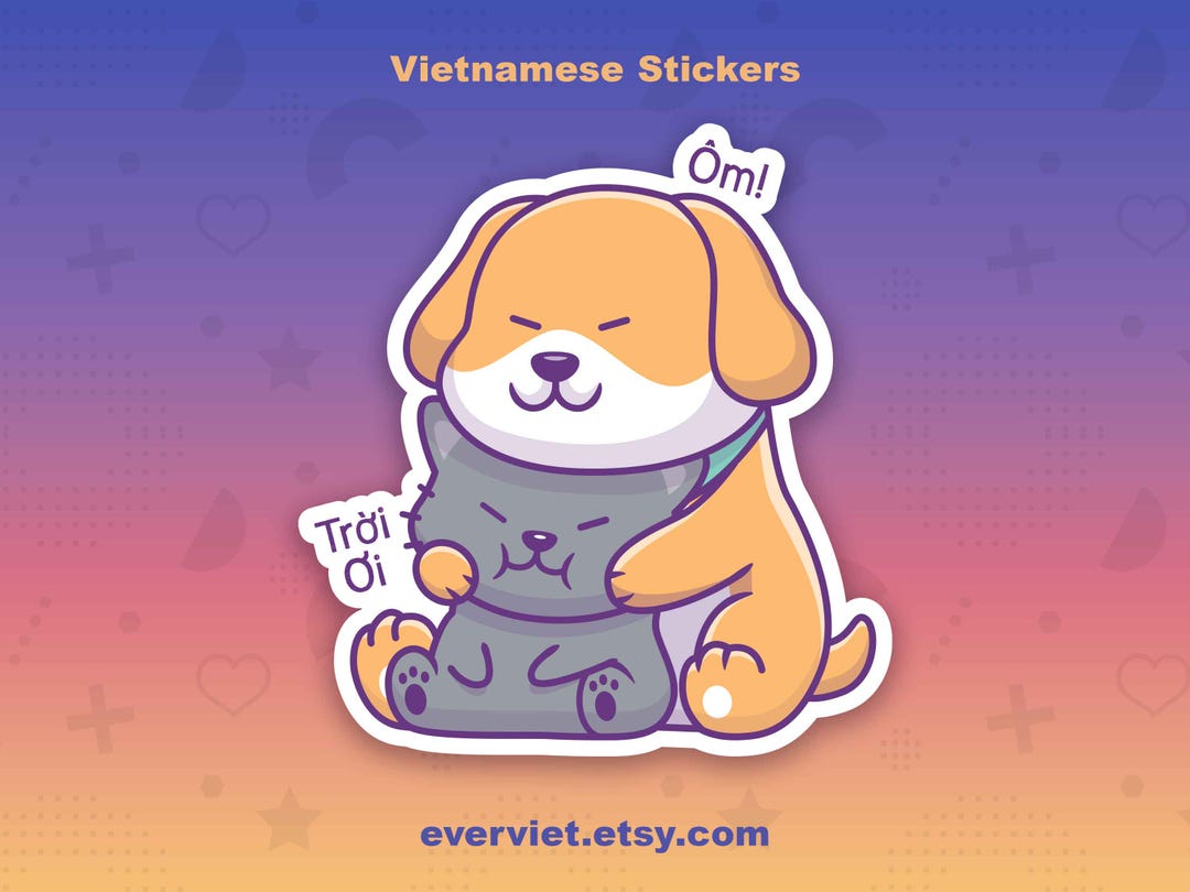 Trời ơi-Ôm Sticker|hug-oh My God|vietnamese Joke Gift|funny Cat ...