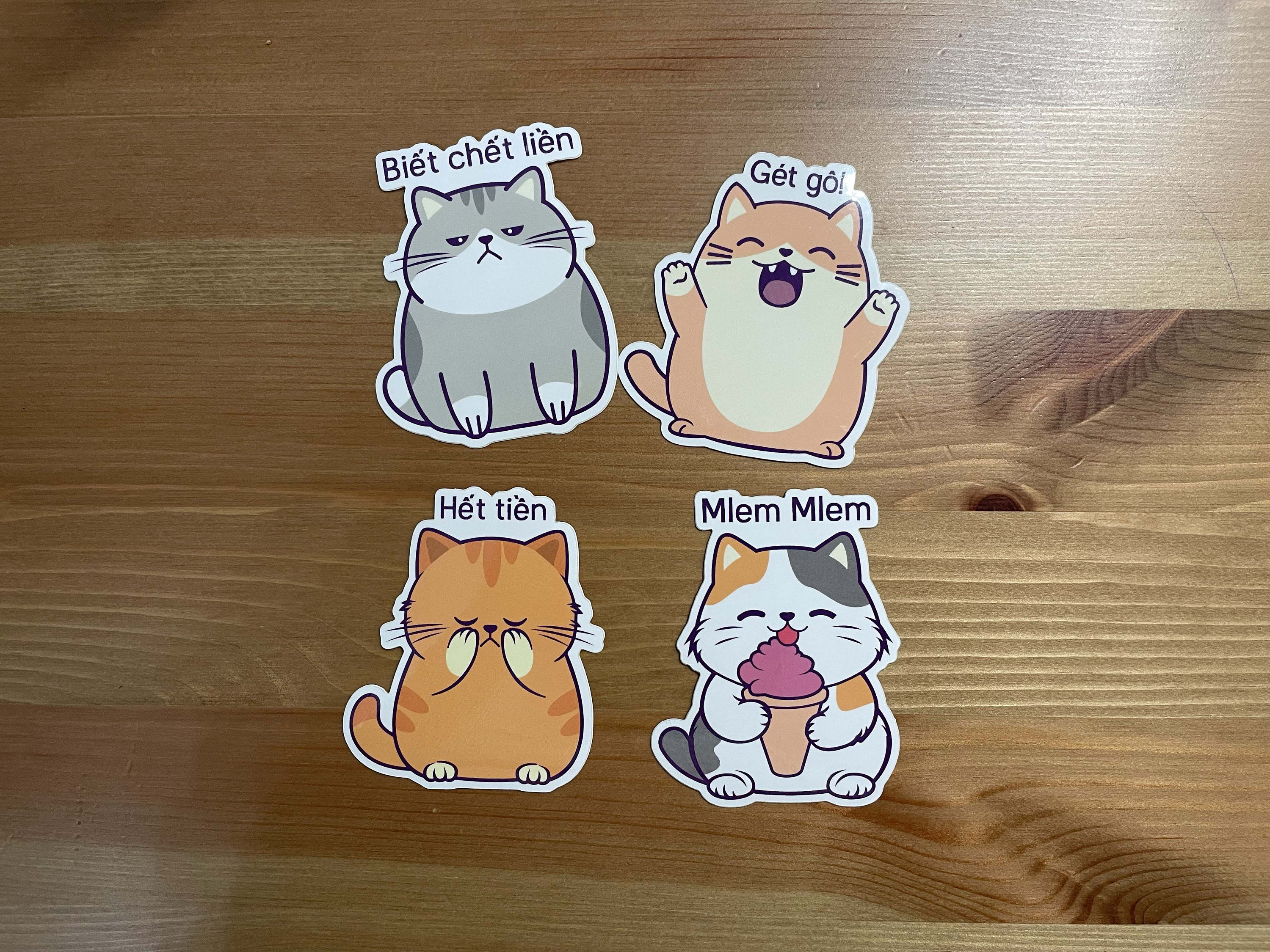 Vietnamese Funny Cat Sticker Pack Vietnamese Humor Sticker Funny ...