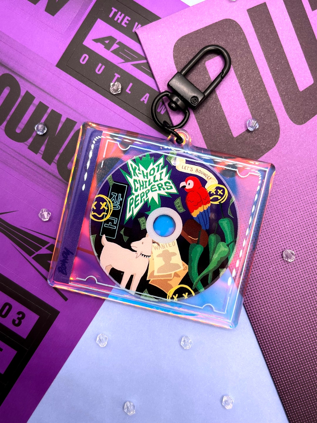 ATEEZ CD Keychain Acrylic Kpop - BOUNCY - Etsy
