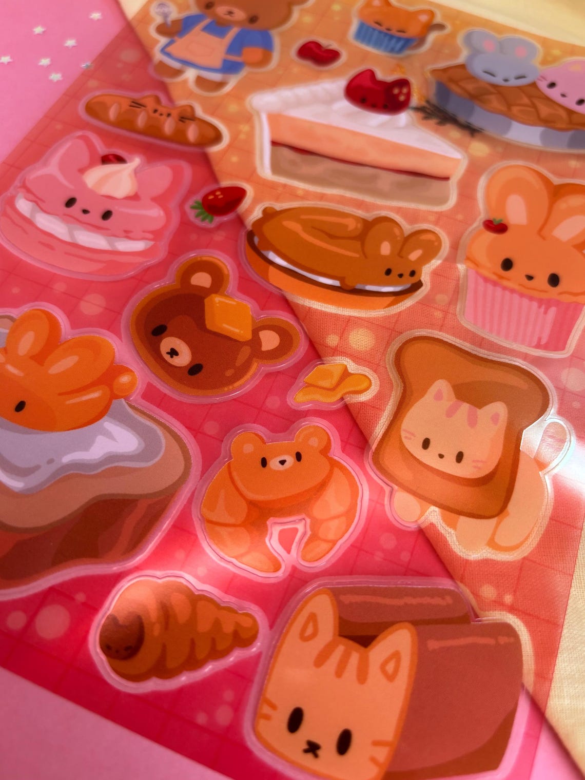 Bakery Bread Friends A5 Clear Sticker Sheet - Etsy
