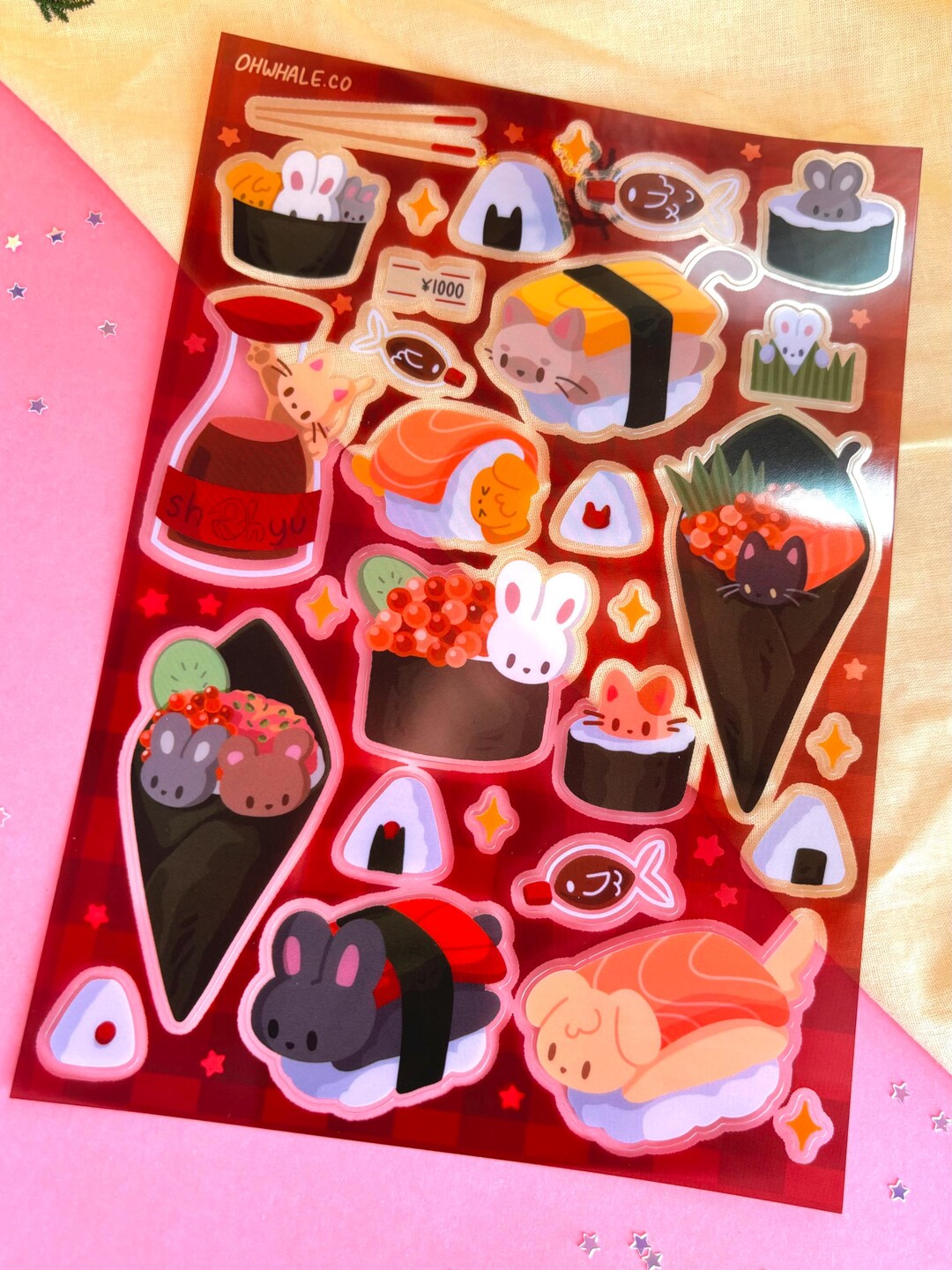 Sushi Animal Friends A5 Sticker Sheet - Etsy
