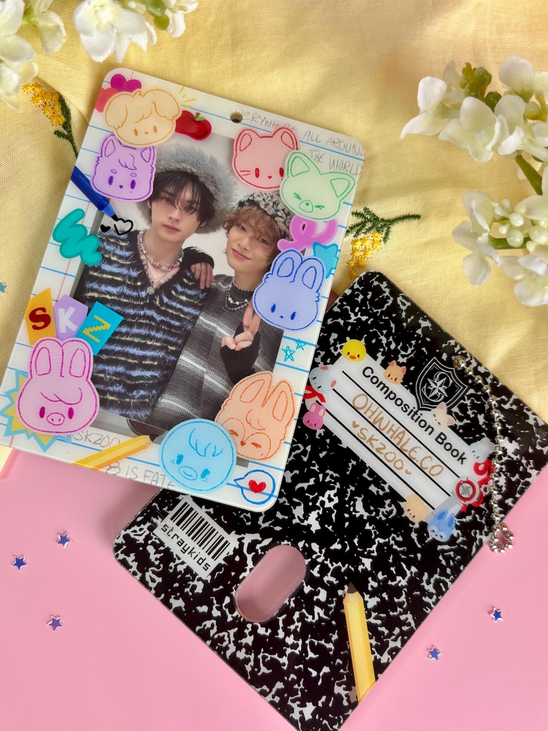 SKZOO DOODLE Composition Book Stray Kids Photocard Acrylic PC Holder ...