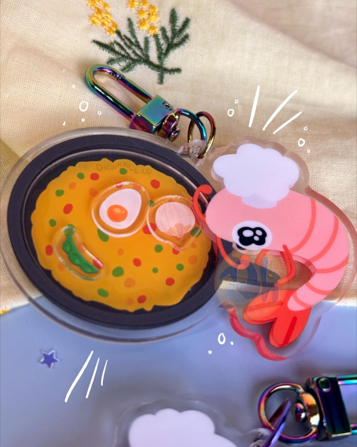 Shrimp Fried Rice Acrylic Shaker Keychain - Etsy