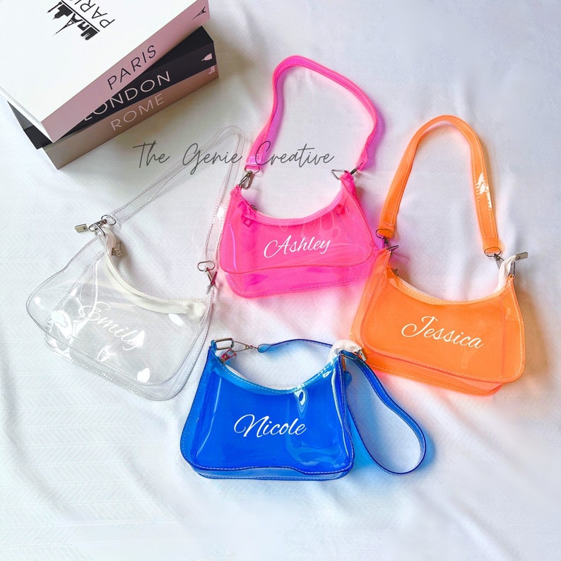 Personalized Clear PVC Shoulder Bag: Stadium, Concert, Gameday - Etsy