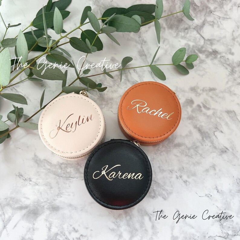 Personalized Vegan Leather Travel Jewelry Box, Custom Ring Case - Etsy