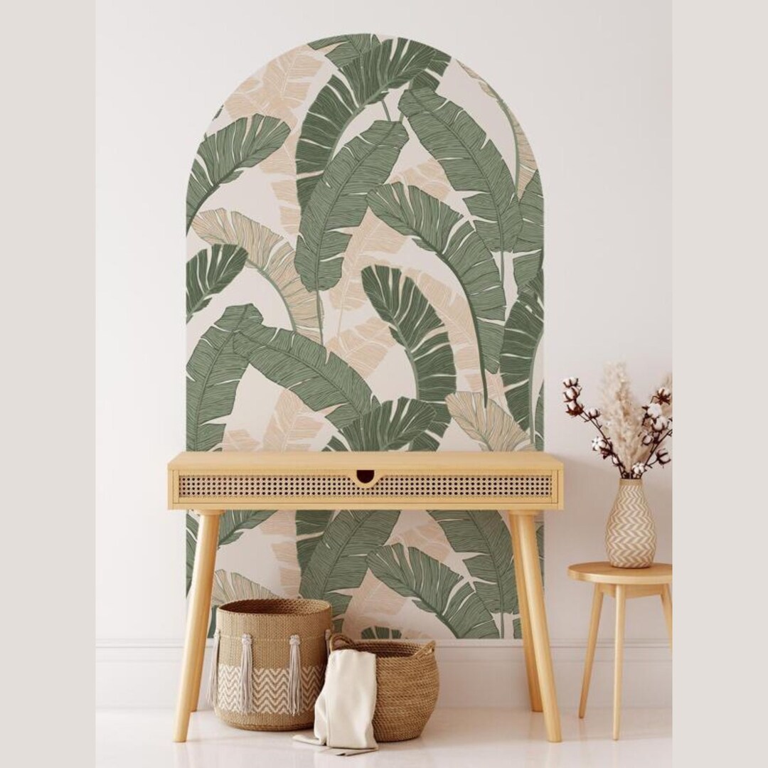 Boho Wall Decal Boho Arch Wall Decals Tropical Leaf Wall - Etsy