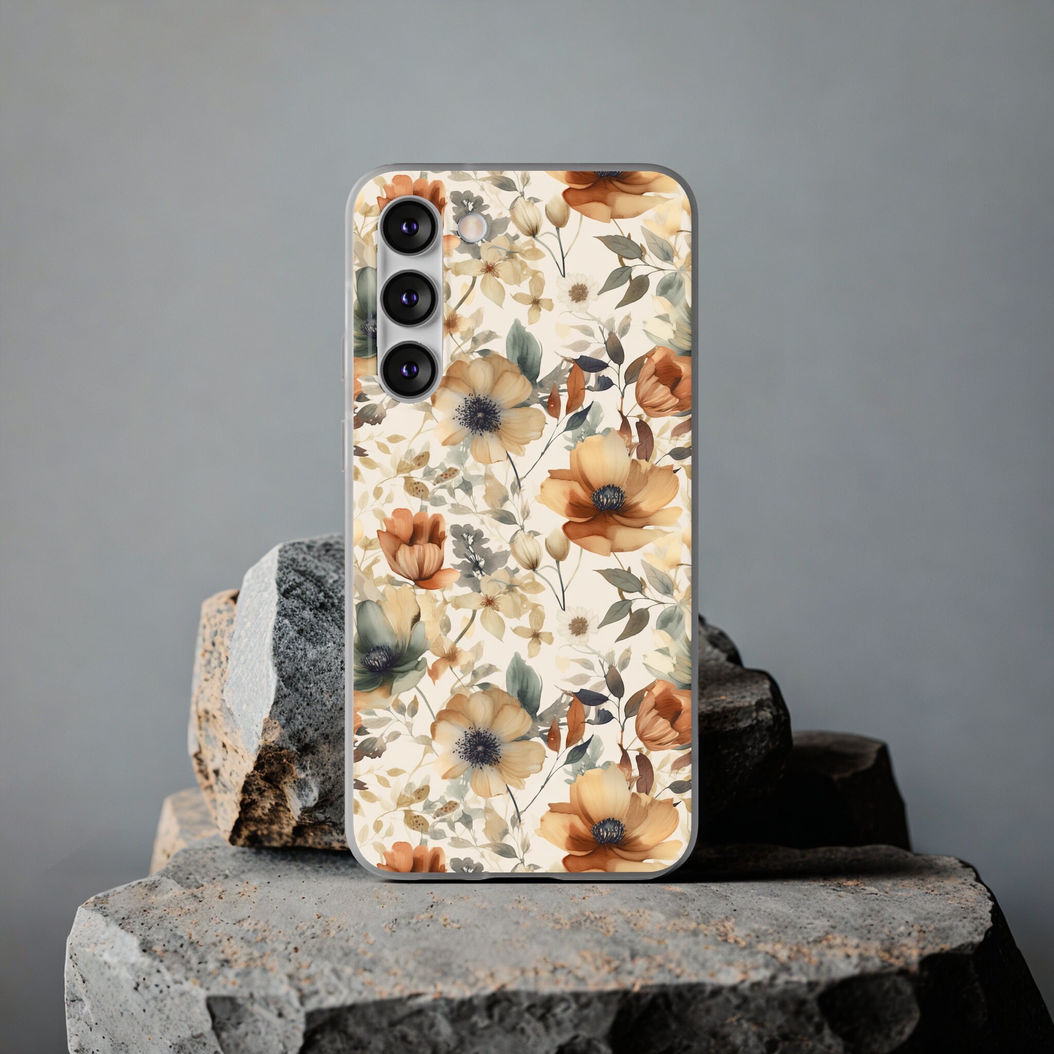 Watercolour Flowers Flexi Phone Case for iPhone 15 14 13 All Models for ...