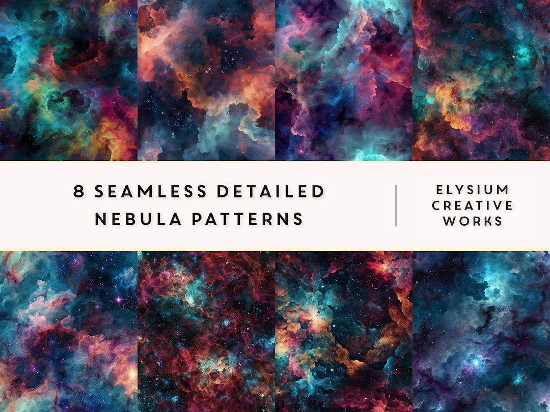 Detailed Nebulas Digital Paper Seamless Pattern Pack Space - Etsy Canada