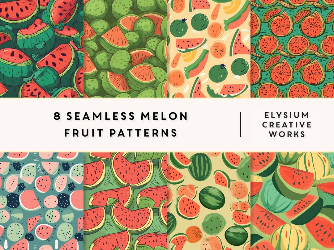 Melon Digital Paper Seamless Pattern Pack Digital Paper, Colourful and ...