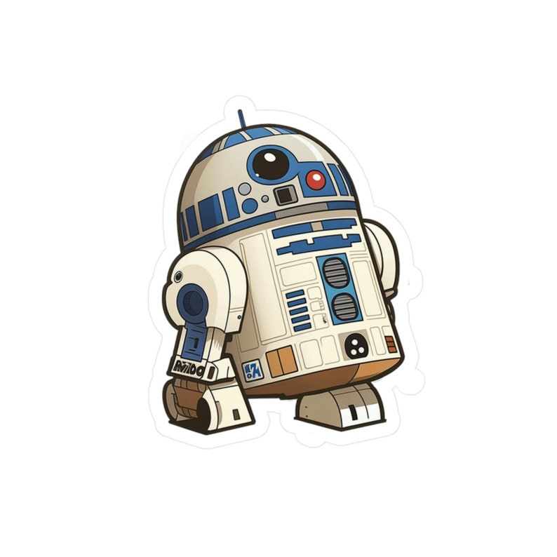 R2-D2 Cartoon Vinyl Sticker - Etsy