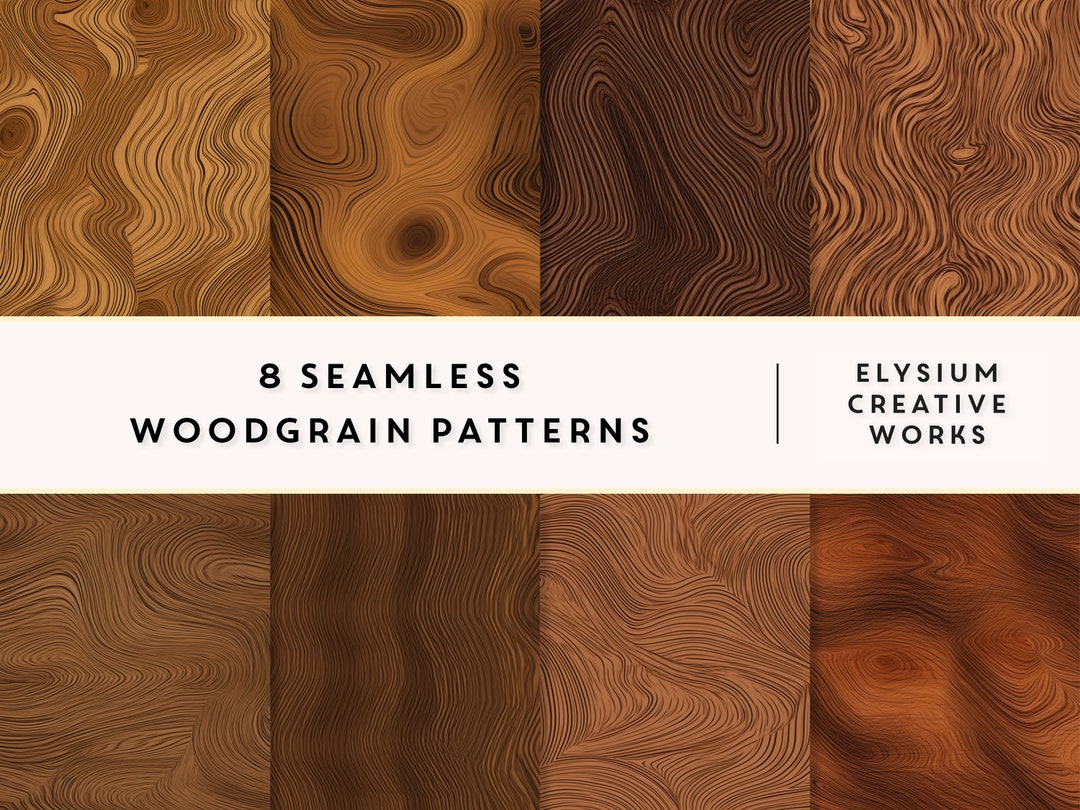 Woodgrain Digital Paper Seamless Pattern Pack Dark Wood - Etsy