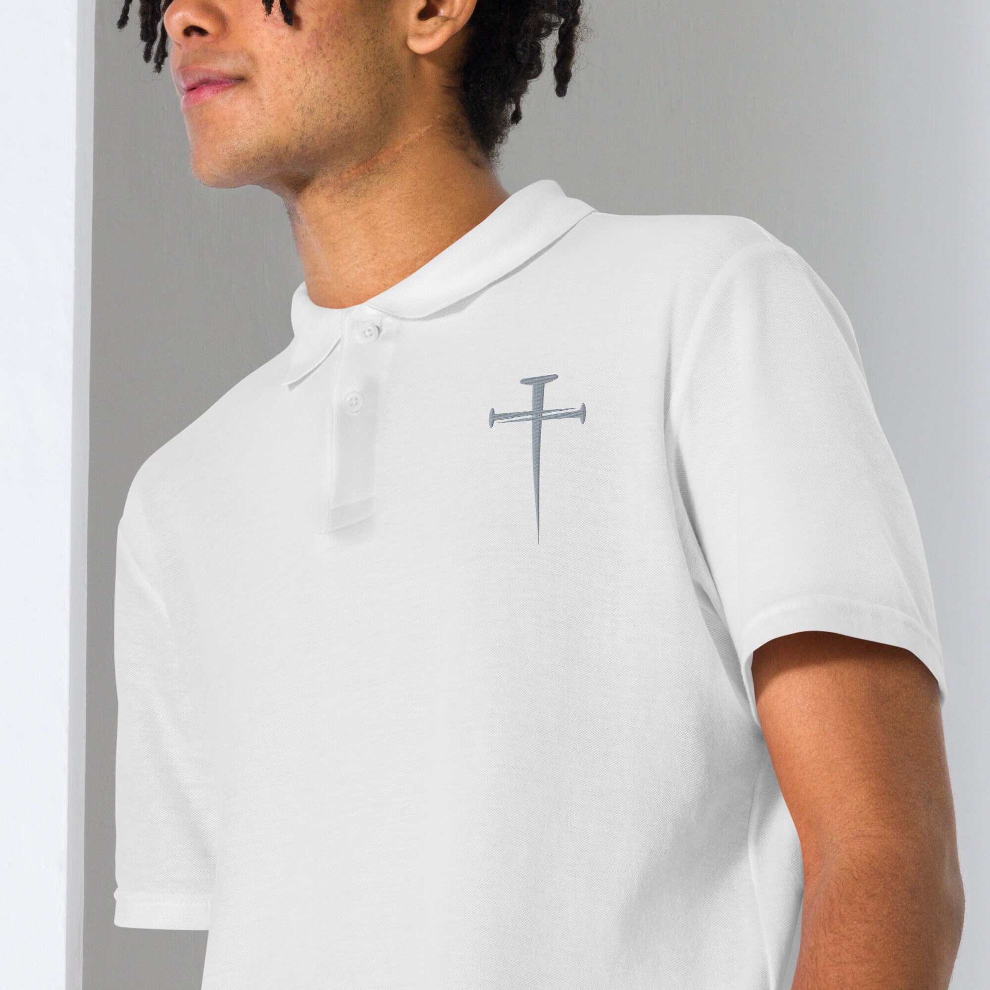 Christian polo shirt nails Embroidered Polo Shirts sold by Rae Blurred ...
