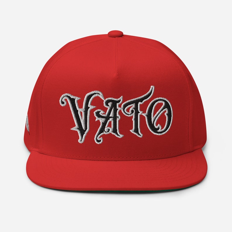 Vato Flat Bill Cap Vato Hat Chicano Baseball Hat Feather - Etsy