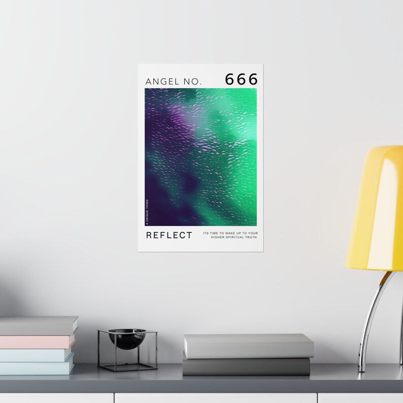 666 Angel Number Poster, 666 Poster, Positive Aura Wall Art, Green ...