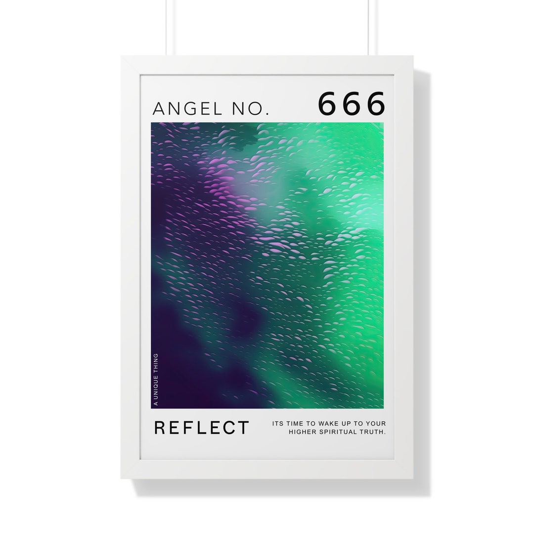 666 Angel Number Poster, 666 Poster, Positive Aura Wall Art, Green ...
