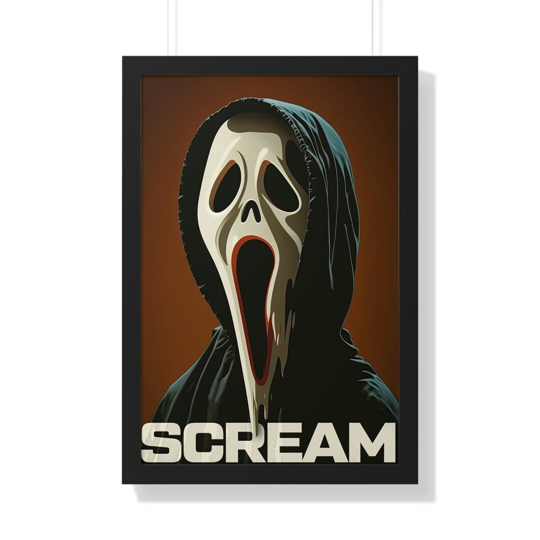 Ghostface Wall Art, Rolled Canvas Movie Poster Gift, Framed Poster, Horror Character, Scream ...