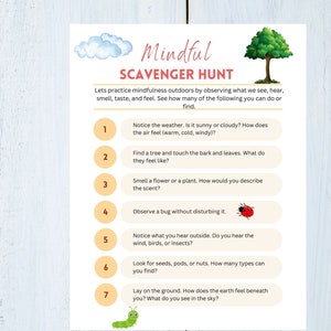 Mental Health Mindfulness Scavenger Hunt - Etsy