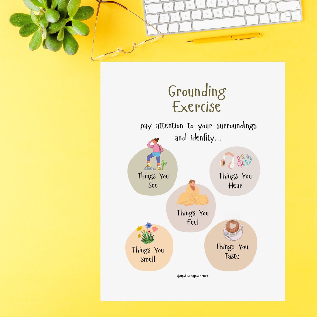 Grounding Skills Worksheet, Therapy Tools, Therapy Worksheets ...