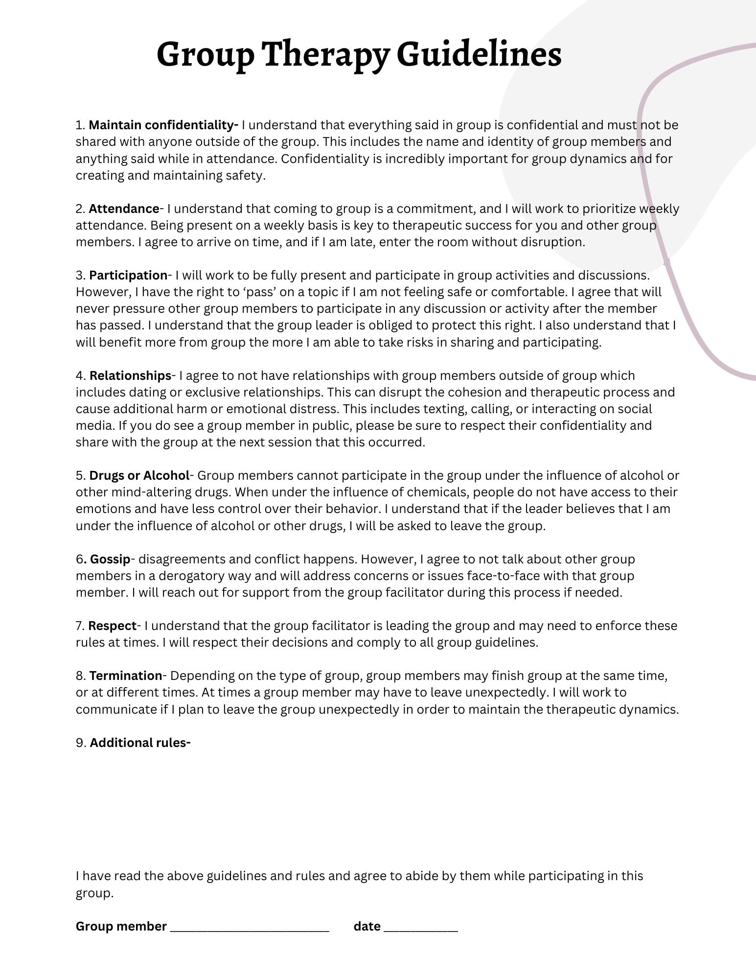 Group Therapy Guidelines for Therapists, Group Therapy, Mental Health ...