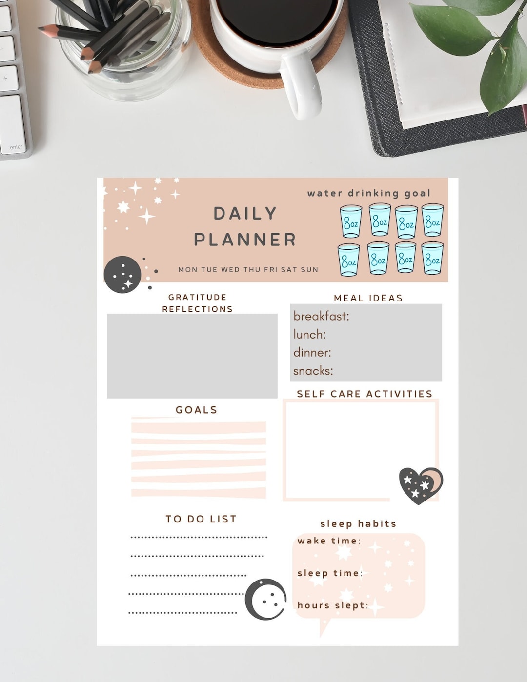 Daily Self-care Planner, Emotional Regulation, Structure, Routine, Self ...