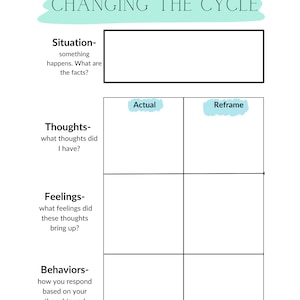 Cycle of Emotions Worksheet, CBT, Overwhelming Emotions, Cycle of ...