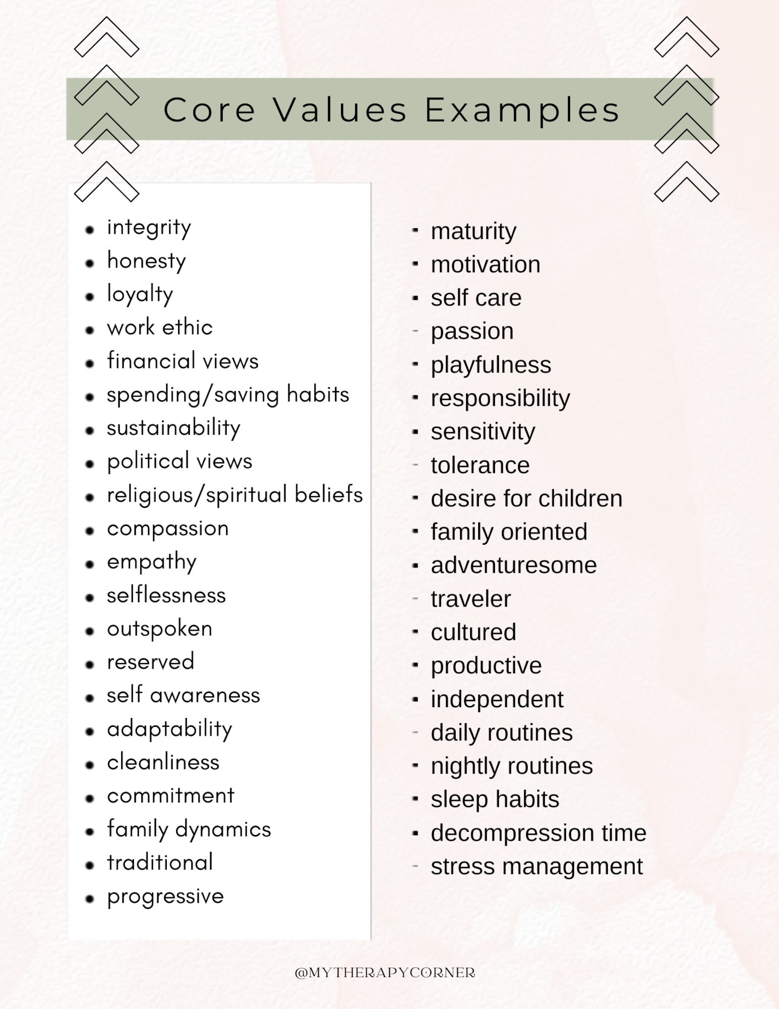 Core Values Bundle, Values, Couples Therapy, Marriage, Compatibility ...