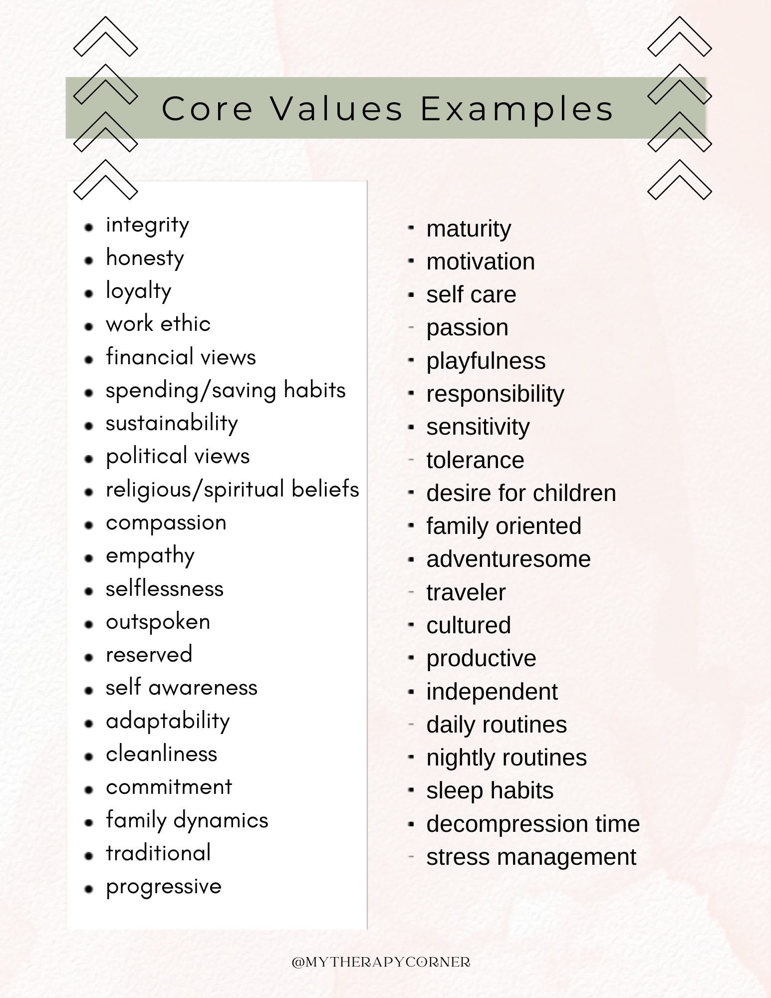 Core Values Bundle, Values, Couples Therapy, Marriage, Compatibility ...