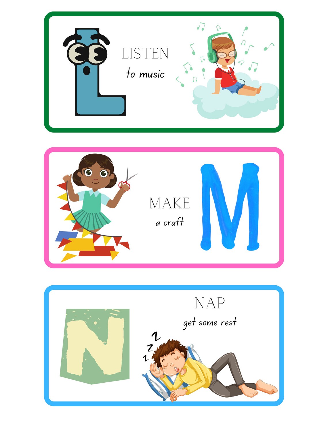 Abc's Coping Skills Card Set for Kids, Kids Activities, Coping Skills ...