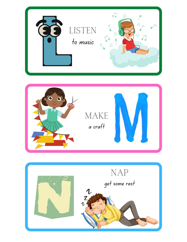 Abc's Coping Skills Card Set for Kids, Kids Activities, Coping Skills ...
