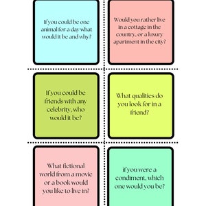 Ice Breaker Question- Set of 50 Cards, Group Therapy Tools, Fun ...