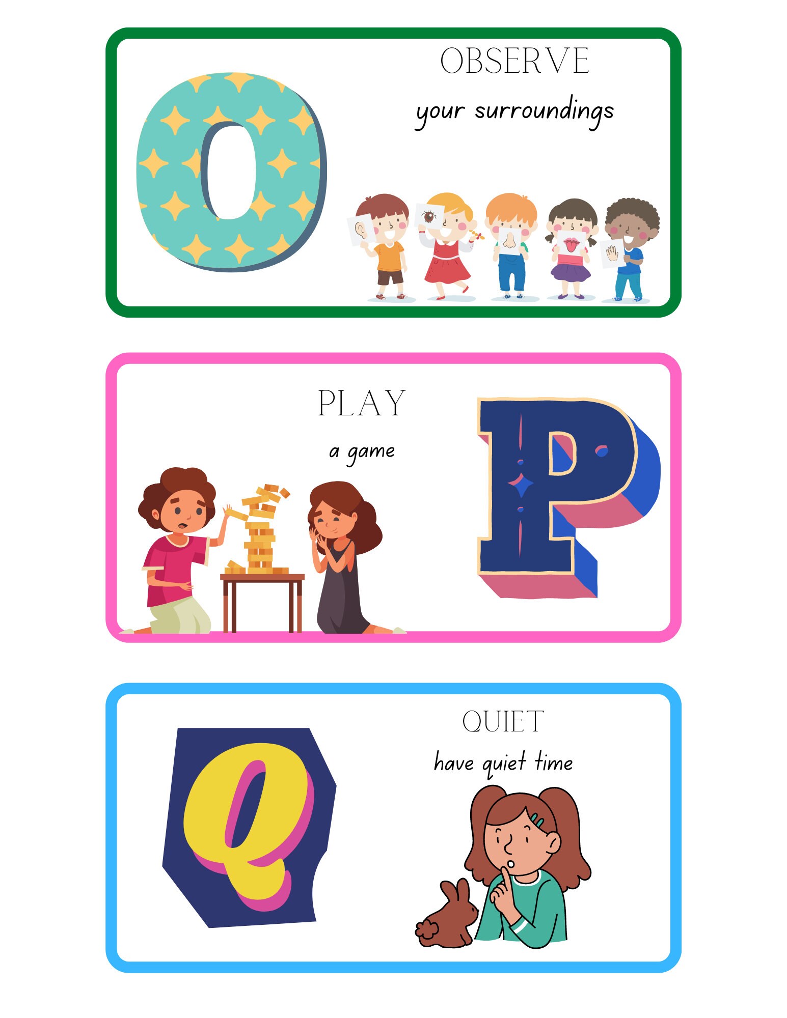 Abc's Coping Skills Card Set for Kids, Kids Activities, Coping Skills ...