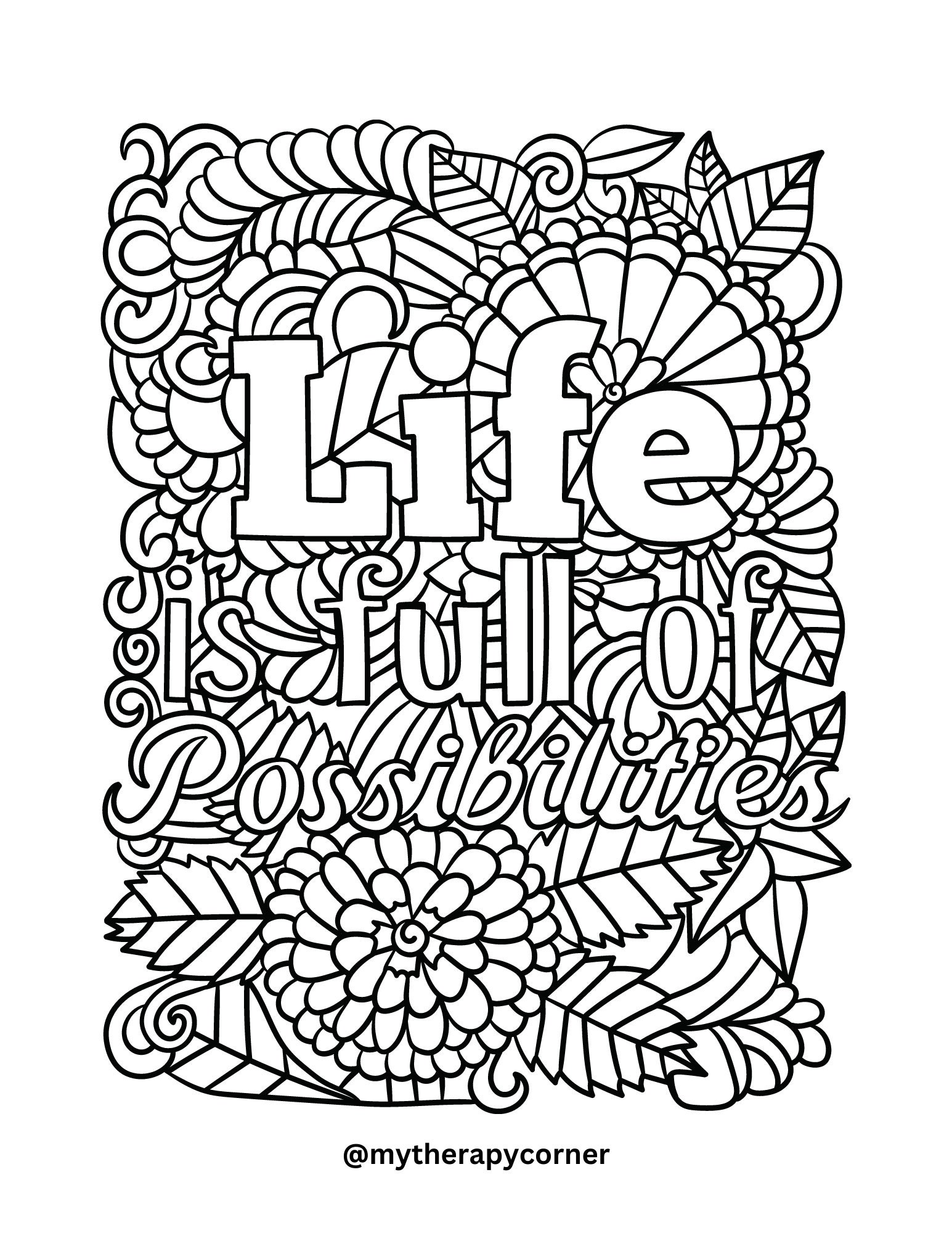 Positive Thinking Adult Coloring Pages, Coloring, Printable Pages ...