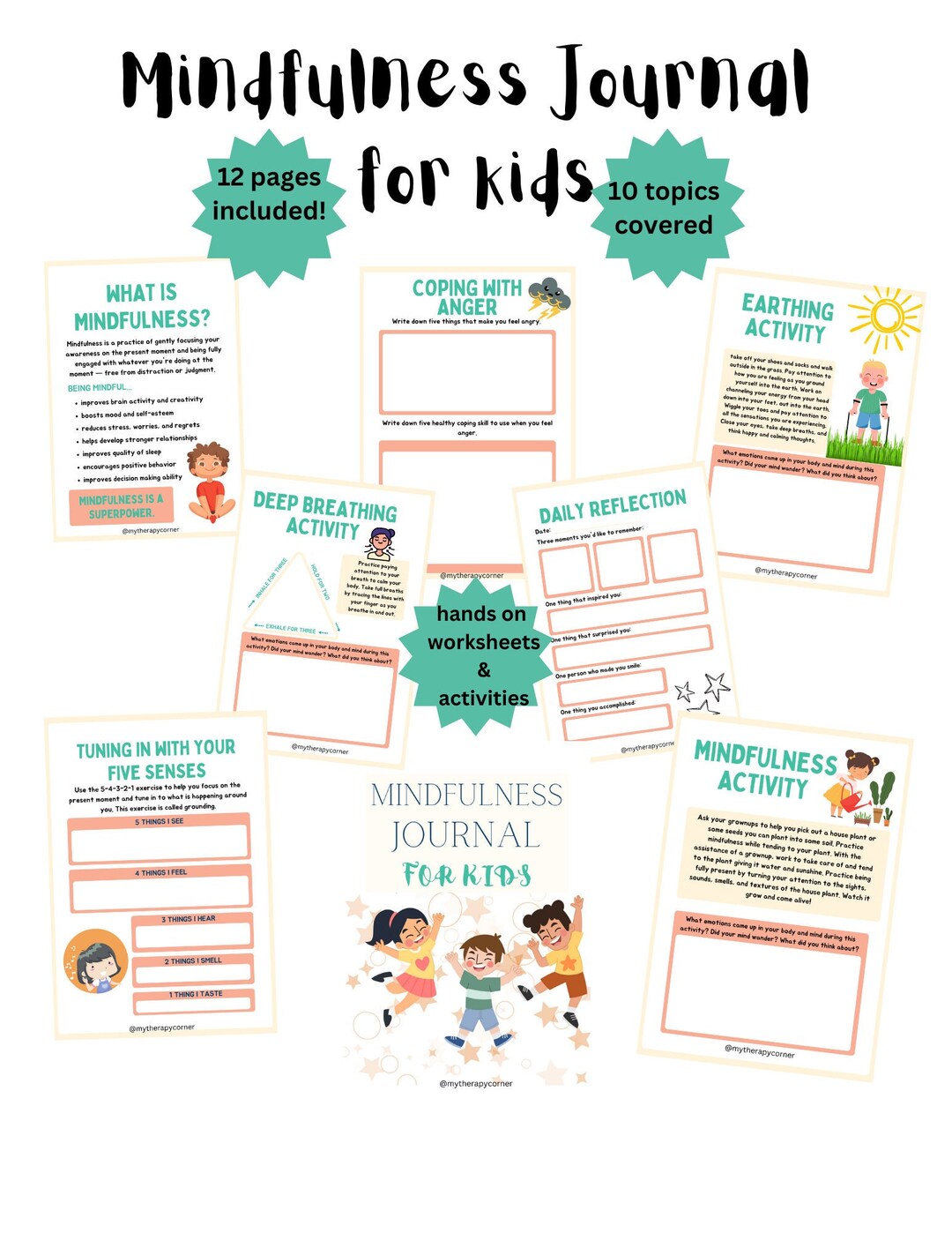 Mindfulness Journal for Kids, DBT, Coping Skills, Kids, Adolescents ...