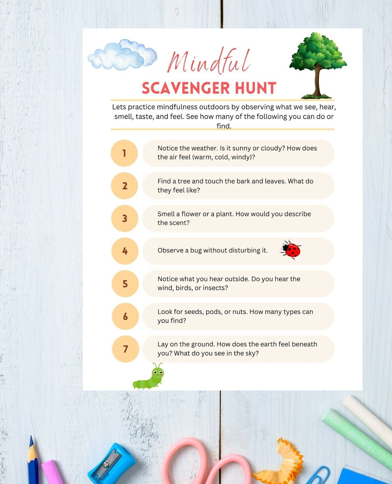 Mindfulness Scavenger Hunt, Kids Mindfulness Activity, Classroom ...