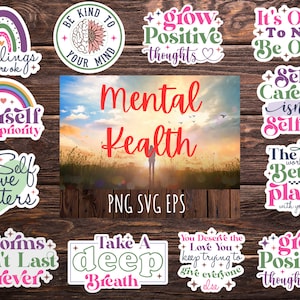 Retro Mental Health Stickers Bundle - Etsy