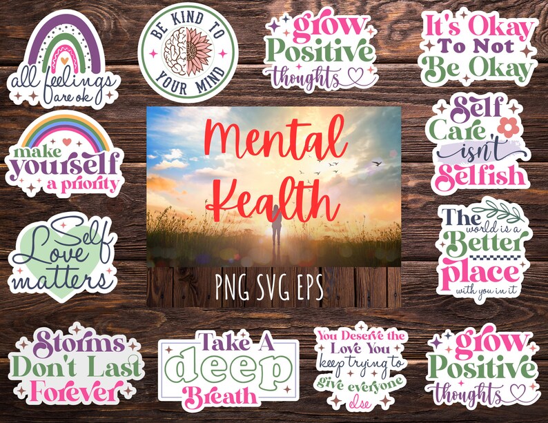 Retro Mental Health Stickers Bundle - Etsy