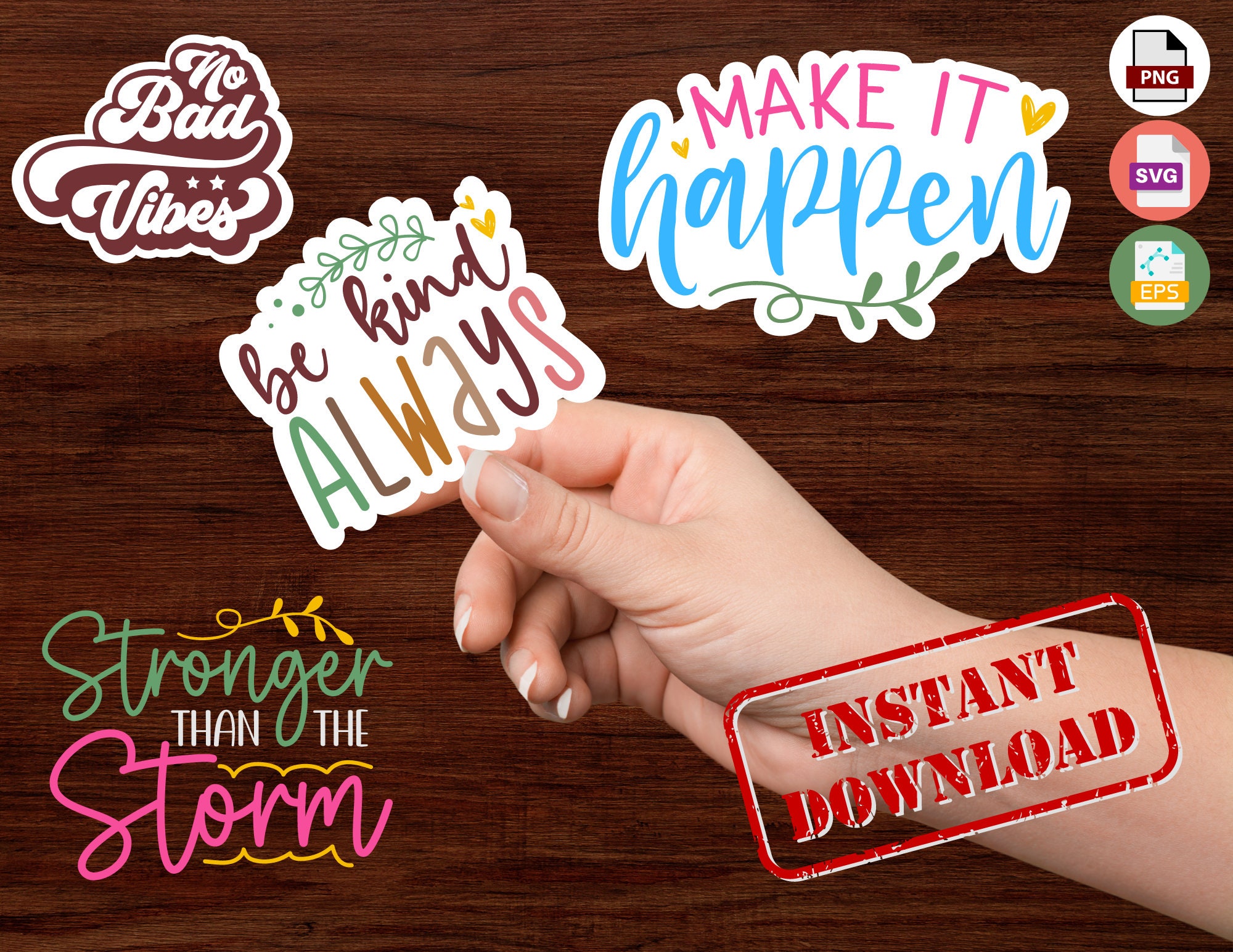 Boho Motivational Stickers Bundle - Etsy