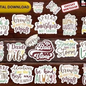 Boho Motivational Stickers Bundle - Etsy
