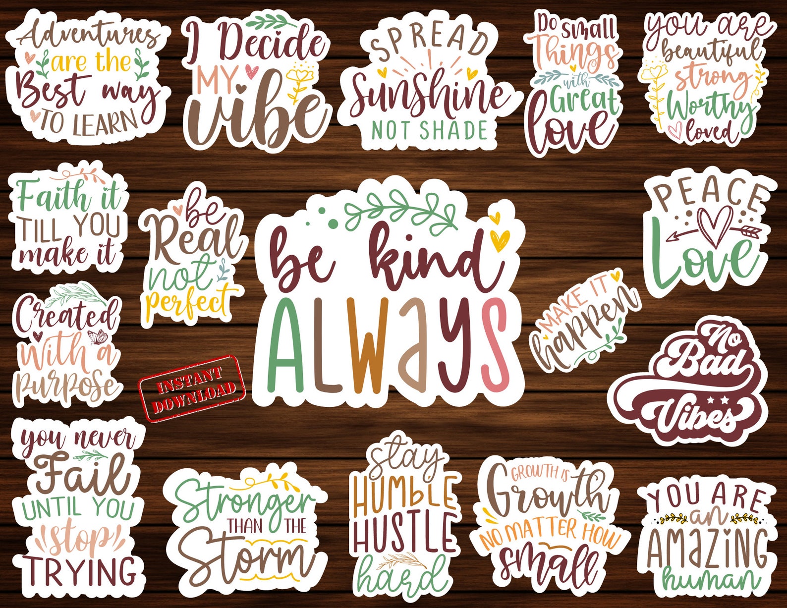 Boho Motivational Stickers Bundle - Etsy